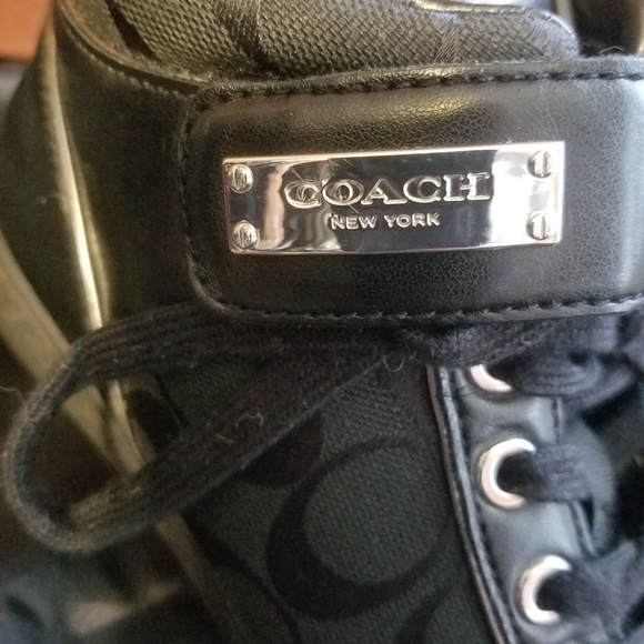Coach | Shoes | Coach Black Womans Hightop Sneakers | Poshmark
